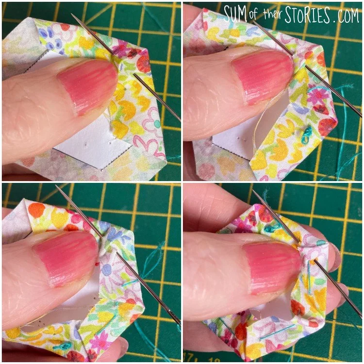 How to sew EPP hexagons by hand — Sum of their Stories Craft Blog