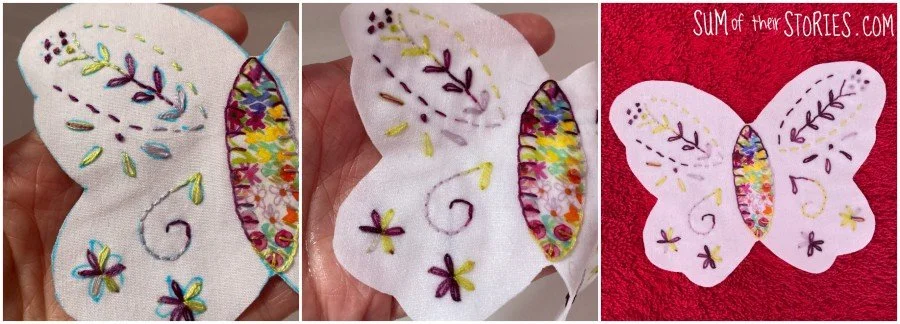 How to make embroidered hanging butterfly decorations — Sum of their ...