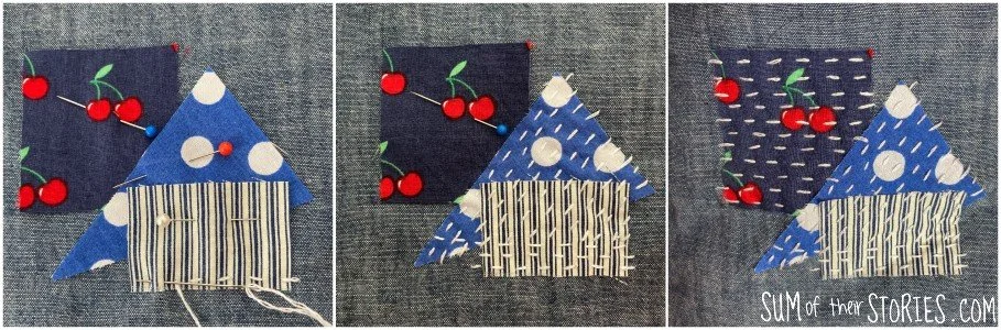 How to make a Square Drawstring Bag with Boro Style Decoration — Sum of their Stories Craft Blog