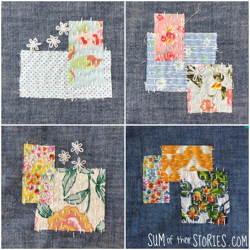 How to make a Square Drawstring Bag with Boro Style Decoration — Sum of ...