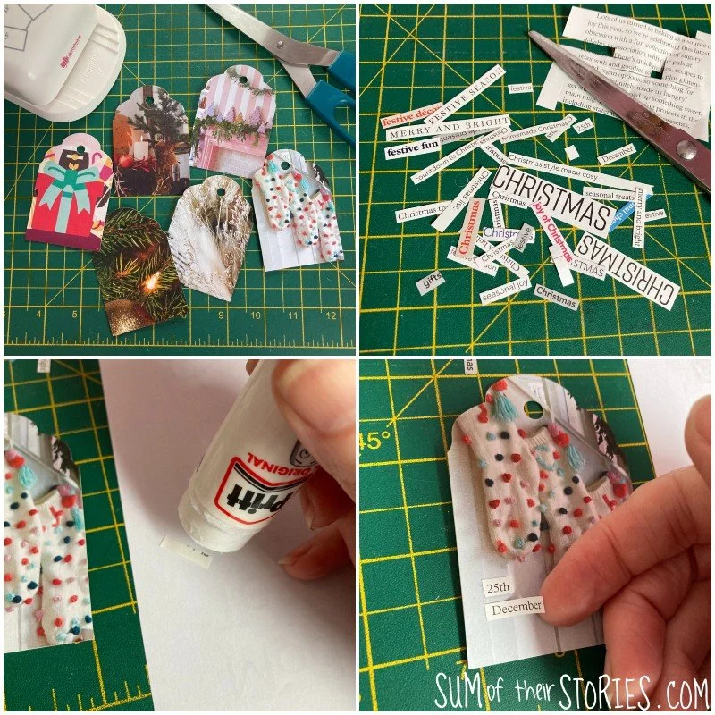 How to make festive gift tags from old business cards and magazines ...