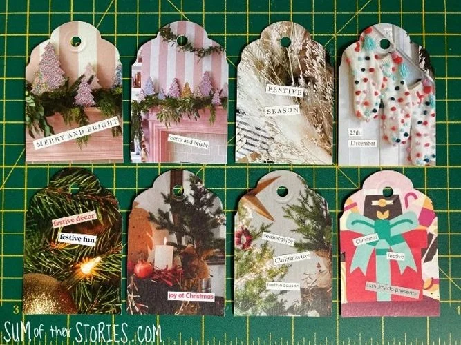 How to make festive gift tags from old business cards and magazines ...