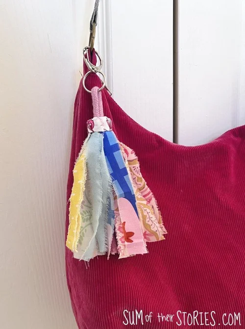 No Sew Scrap Fabric Tassel Keyring — Sum of their Stories Craft Blog