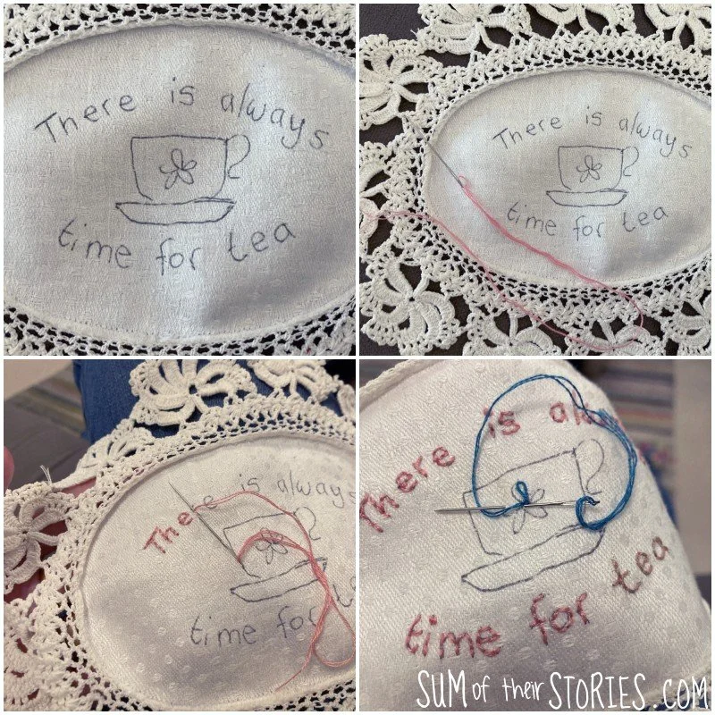 Vintage Doily Afternoon Tea Embroidery Upcycle — Sum of their Stories ...