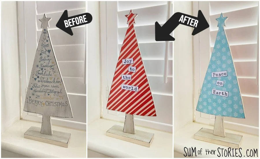 Easy Wooden Christmas Tree Upcycle — Sum of their Stories Craft Blog