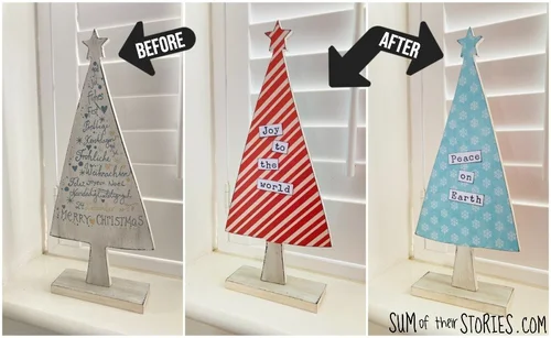 Easy Wooden Christmas Tree Upcycle — Sum of their Stories Craft Blog
