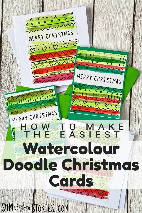 How to Make the Easiest Watercolour Doodle Christmas Cards — Sum of ...