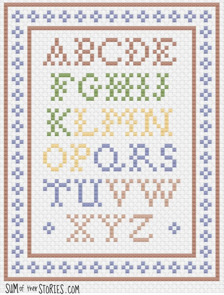 Simple Cross Stitch Alphabet Pattern and tips for using variegated ...