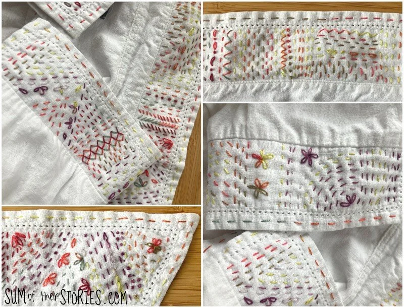 How to Embellish an Old Shirt with Simple Hand Stitching — Sum of their Stories Craft Blog