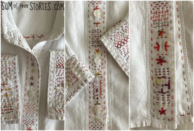 How to Embellish an Old Shirt with Simple Hand Stitching — Sum of their Stories Craft Blog