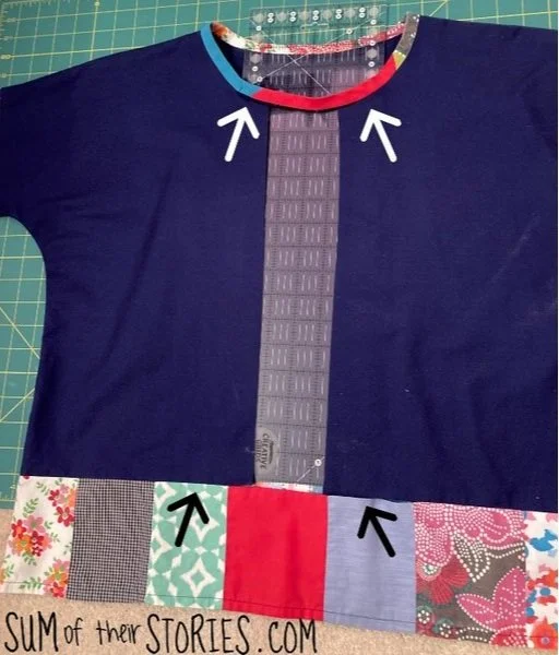 How to fix a stained top with patchwork fabric scraps — Sum of their ...