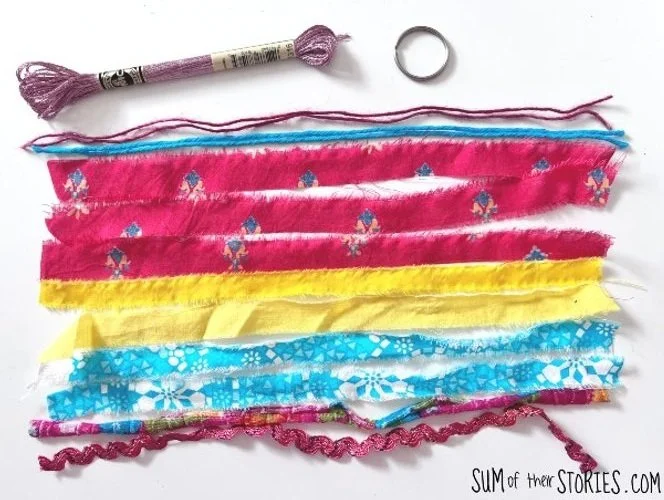 No Sew Scrap Fabric Tassel Keyring — Sum of their Stories Craft Blog
