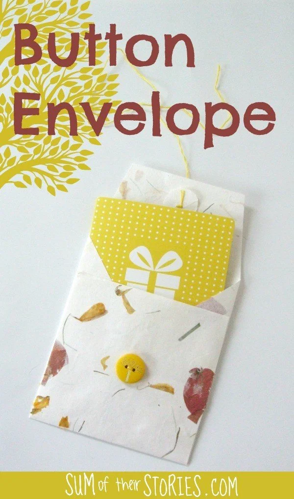 How to make a gift card envelope with button and thread closure — Sum ...