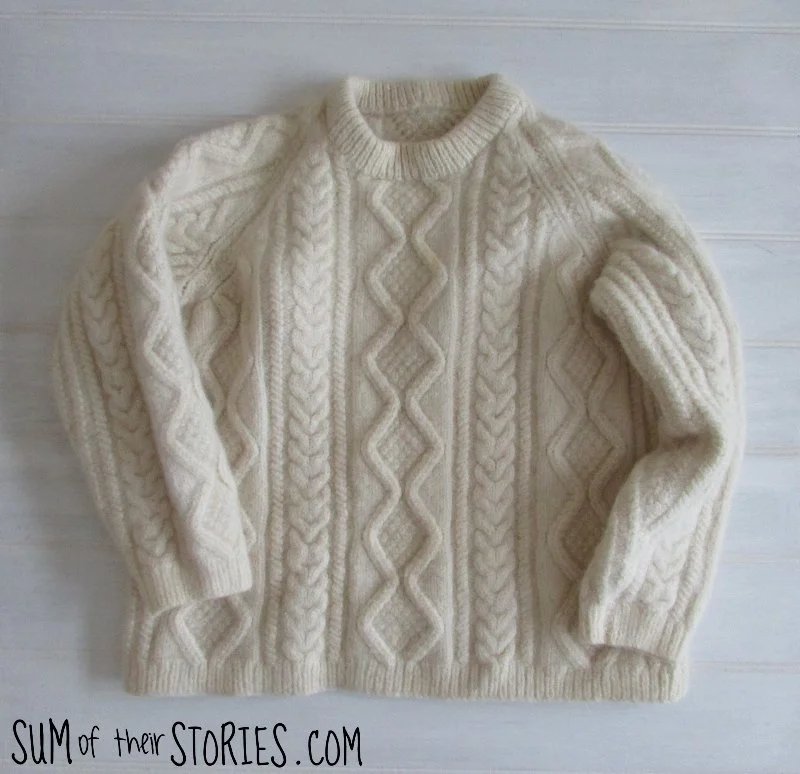 Embroidered Aran Sweater Bag Upcycle — Sum of their Stories Craft Blog