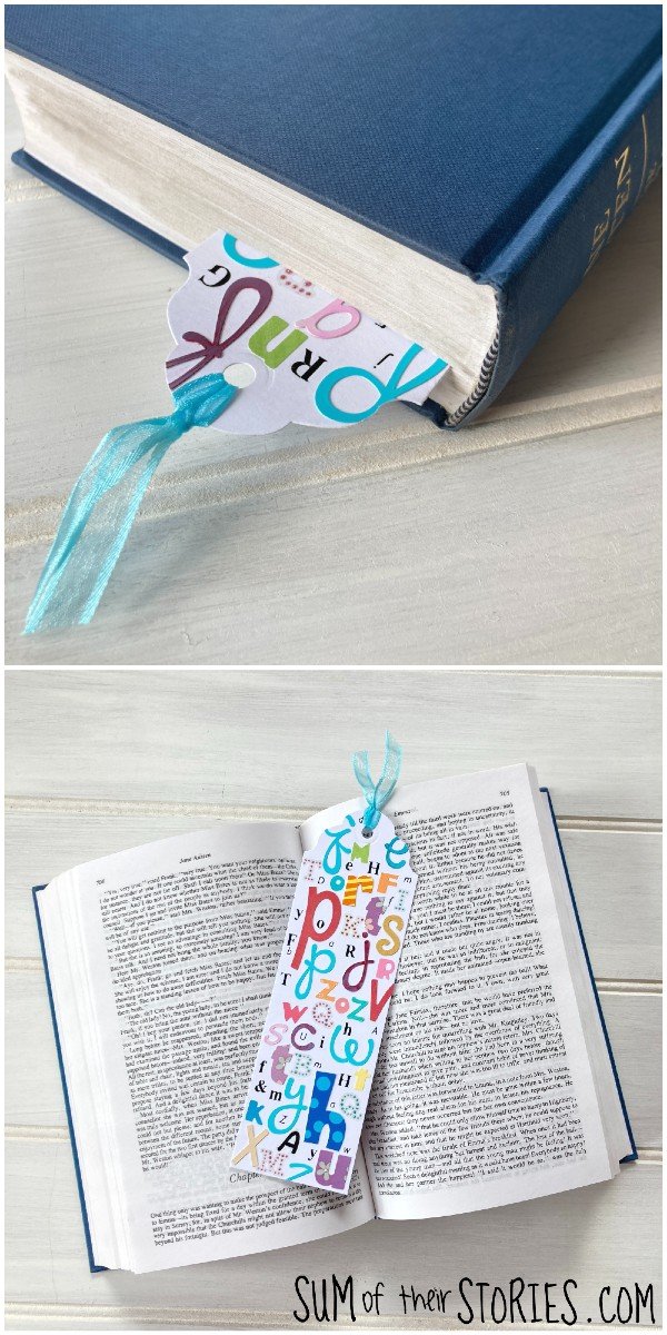 Turn leftover alphabet stickers into fun bookmarks — Sum of their ...