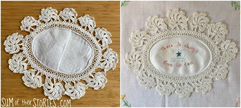 Vintage Doily Afternoon Tea Embroidery Upcycle — Sum of their Stories ...