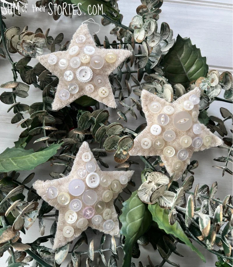 Felt and Button Star Christmas Ornaments — Sum of their Stories Craft Blog