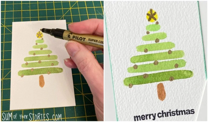 How to make the simplest Watercolour Christmas Tree Cards — Sum of ...