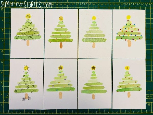 How to make the simplest Watercolour Christmas Tree Cards — Sum of ...