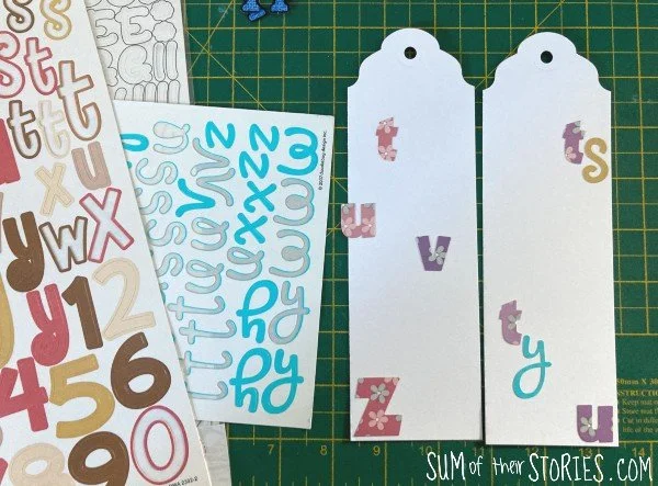 Turn leftover alphabet stickers into fun bookmarks — Sum of their ...