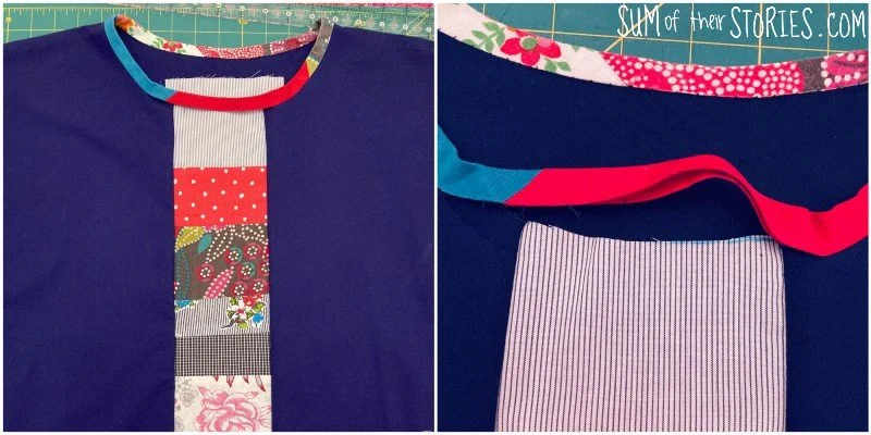 How to fix a stained top with patchwork fabric scraps — Sum of their ...