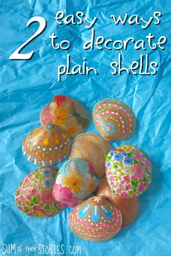2 easy ways to decorate plain shells — Sum of their Stories Craft Blog