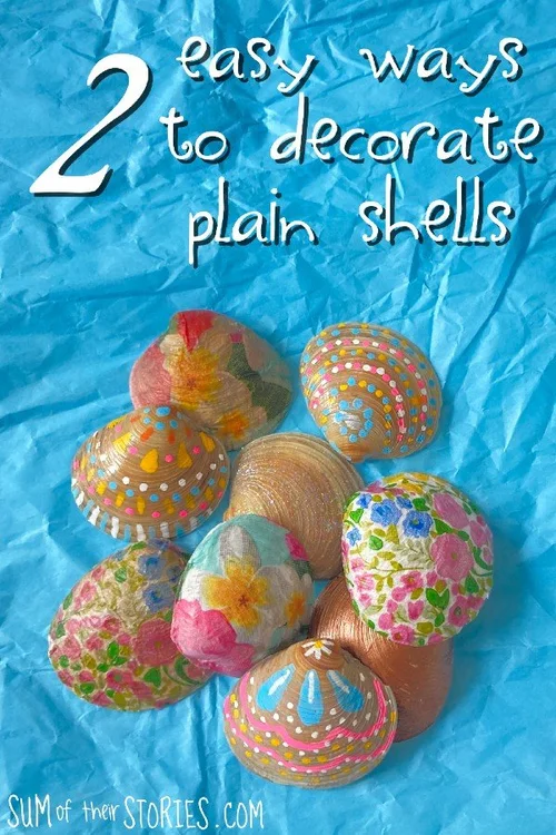 2 easy ways to decorate plain shells — Sum of their Stories Craft Blog