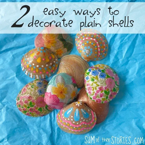 2 easy ways to decorate plain shells — Sum of their Stories Craft Blog