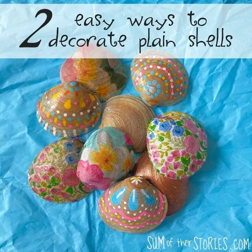 2 easy ways to decorate plain shells — Sum of their Stories Craft Blog