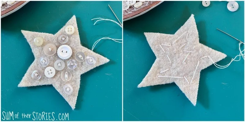 Felt and Button Star Christmas Ornaments — Sum of their Stories Craft Blog