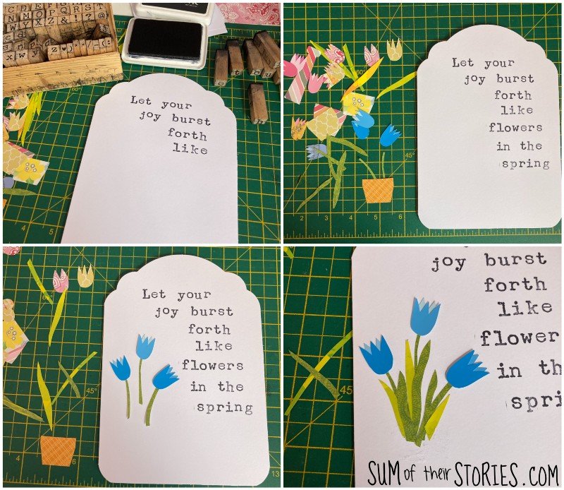 How to Make Tulip Collage Greeting Cards — Sum of their Stories Craft Blog