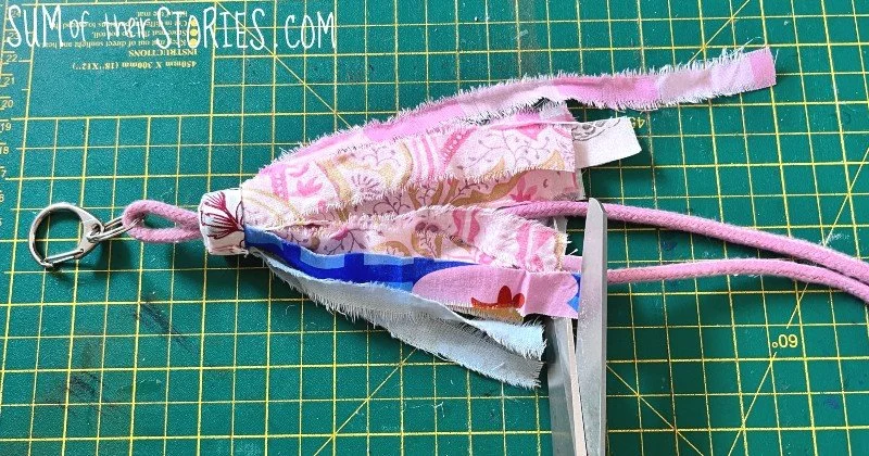 No Sew Scrap Fabric Tassel Bag Charm — Sum of their Stories Craft Blog