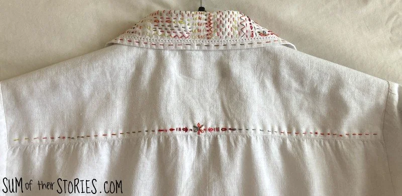 How to Embellish an Old Shirt with Simple Hand Stitching — Sum of their ...