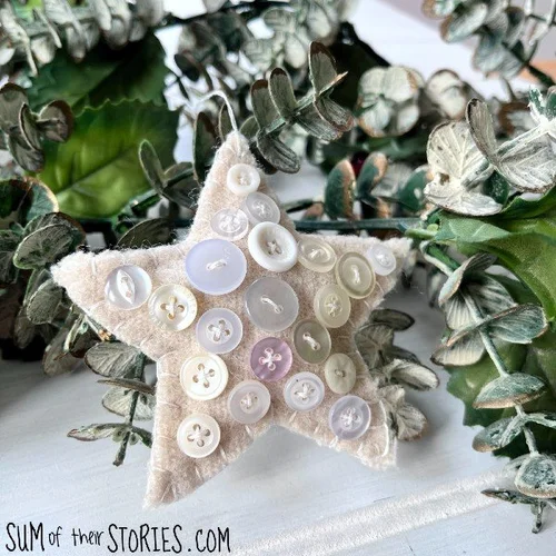 Felt and Button Star Christmas Ornaments — Sum of their Stories Craft Blog