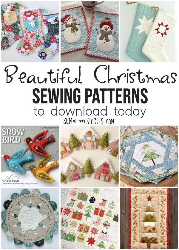 Beautiful Christmas Sewing Patterns to download today — Sum of their ...