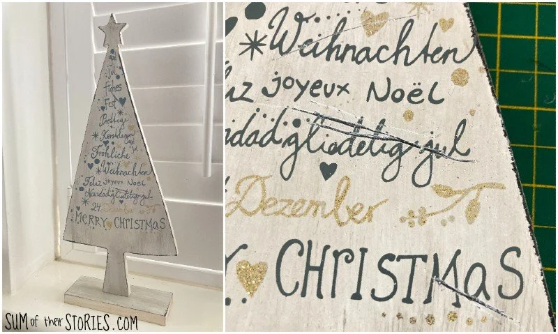 Easy Wooden Christmas Tree Upcycle — Sum of their Stories Craft Blog