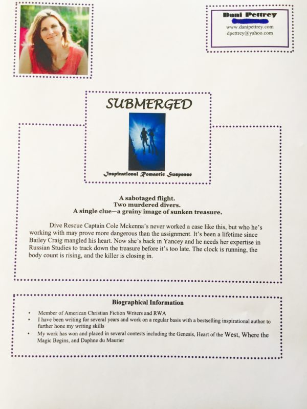 Writerly Wednesday-Creating An Eye Grabbing One Sheet - Dani Pettrey