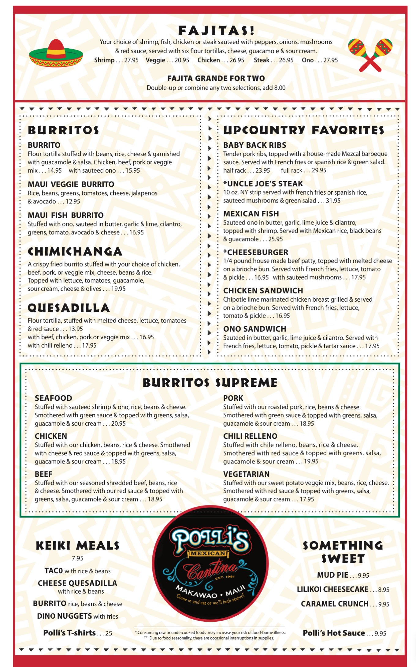 Menu — Polli's Mexican Restaurant