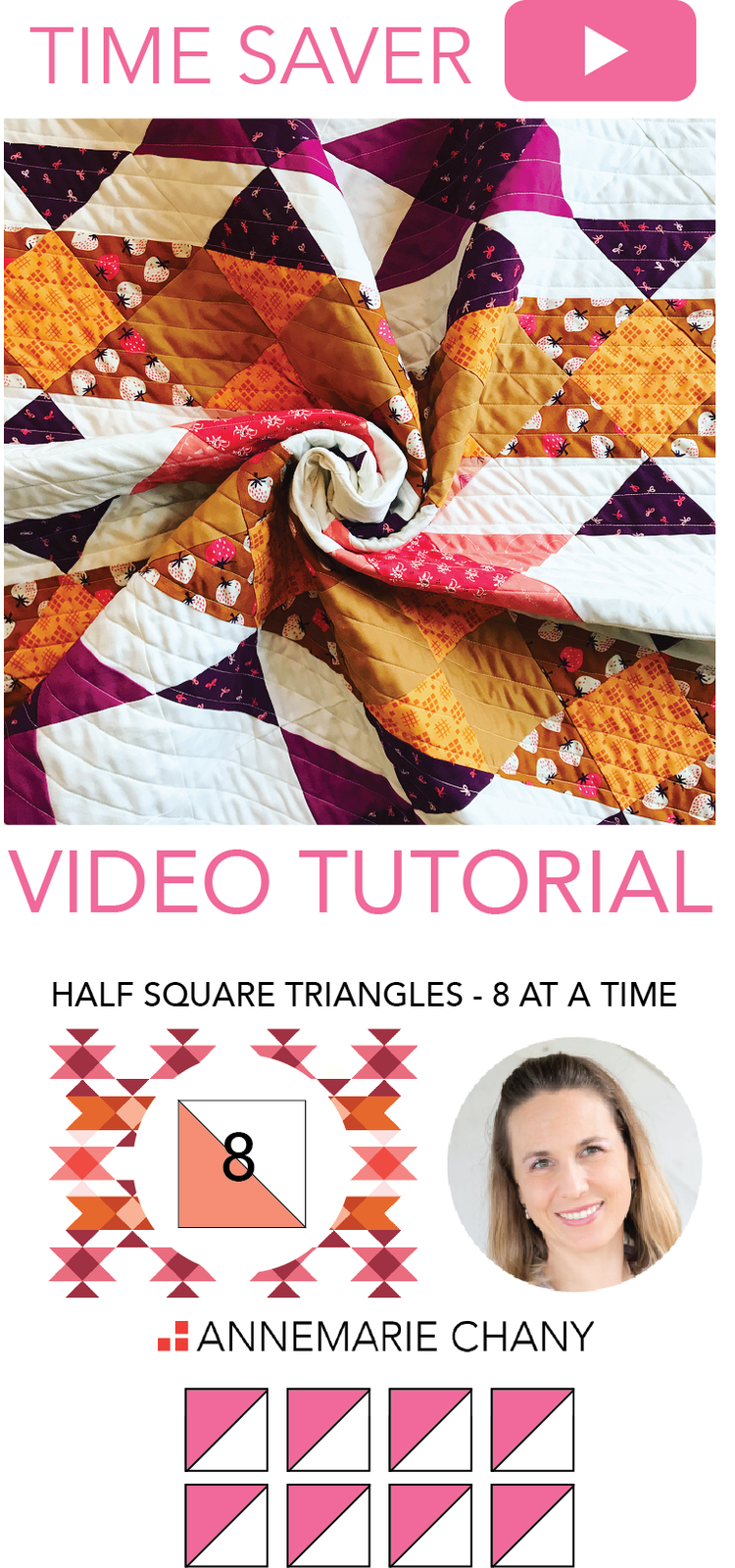 How to Make 8 Half Square Triangles at a Time (Video Tutorial ...
