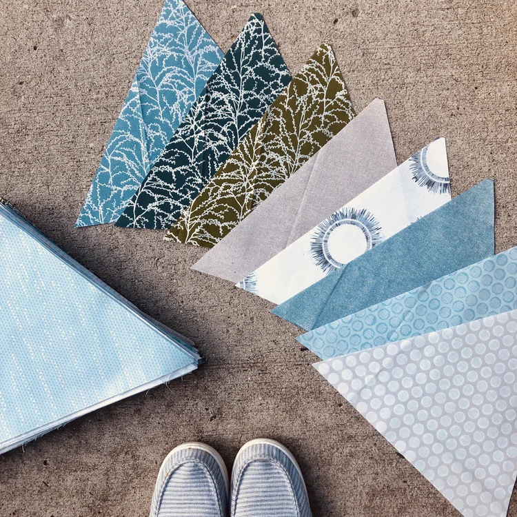 Equilateral Triangle Quilt in Winter Shimmer — AnneMarie Chany Quilt ...