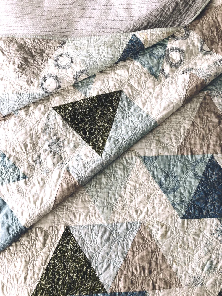 Equilateral Triangle Quilt in Winter Shimmer — AnneMarie Chany Quilt ...