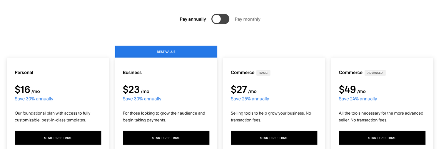 Choosing the Right Squarespace Plan in 2023 - Pricing & Features — NAV ...