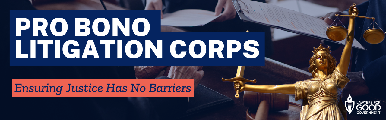 Pro Bono Litigation Corps — Lawyers for Good Government