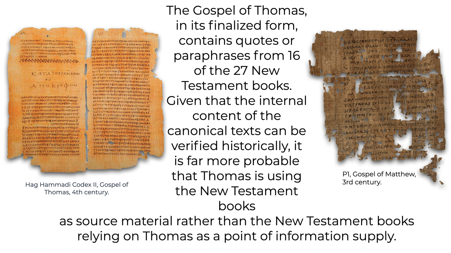 The Gospel of Thomas -- the earliest non-biblical Gospel — Wesley Huff