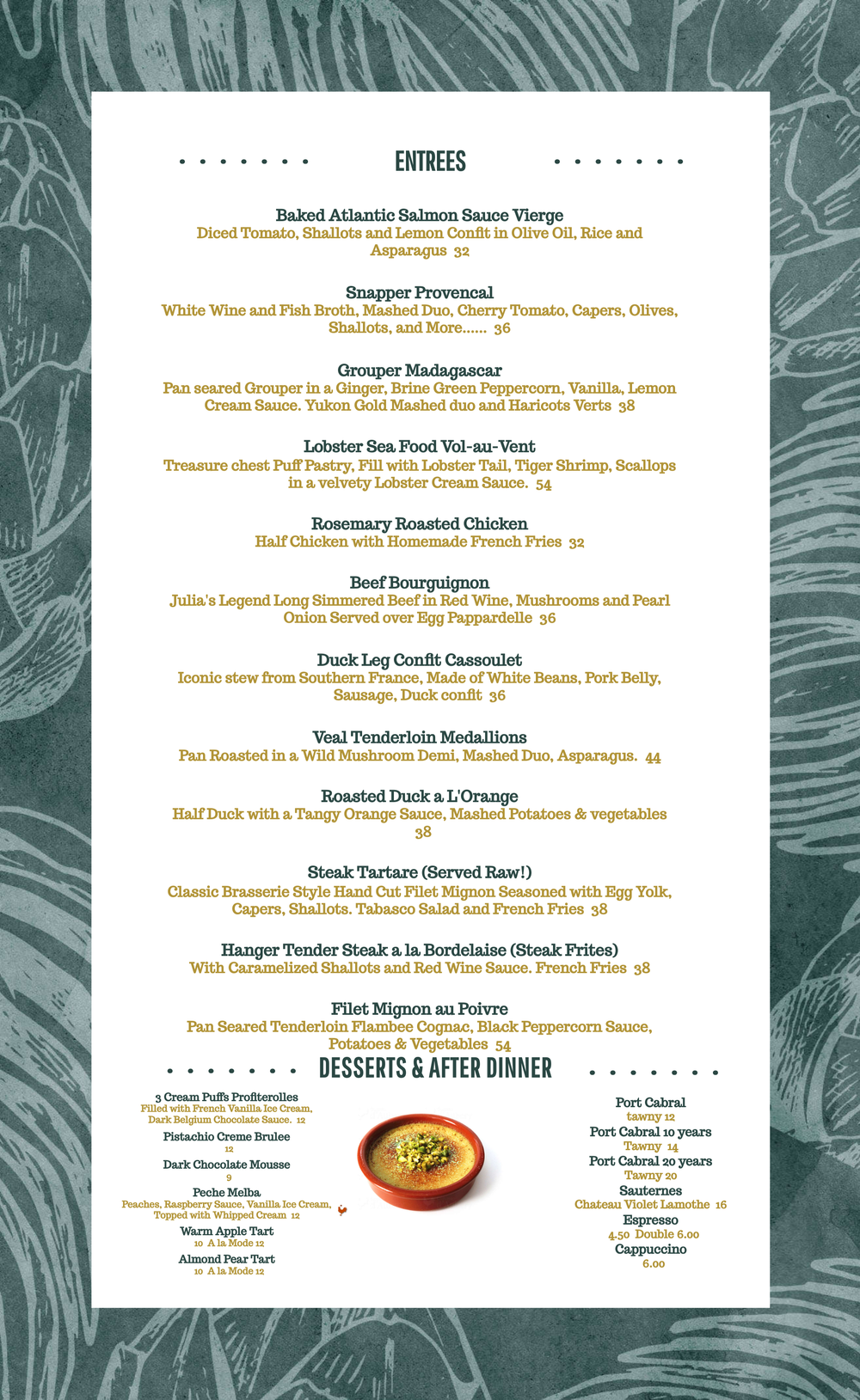 Dinner and Twilight Menu — Chez Guy Parisian Bistro