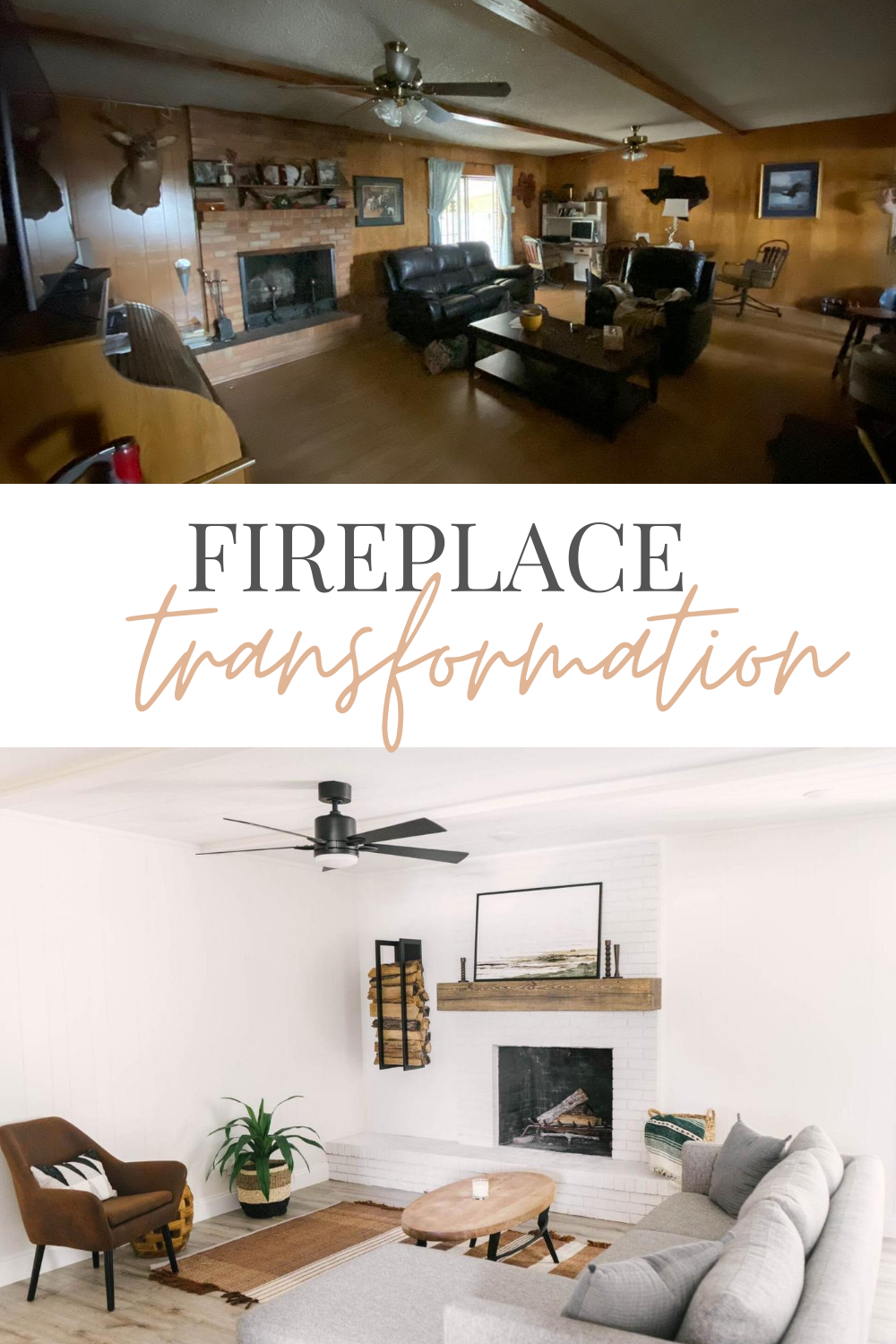 How to Paint a Brick Fireplace - Dated Fireplace Transformation at Our ...