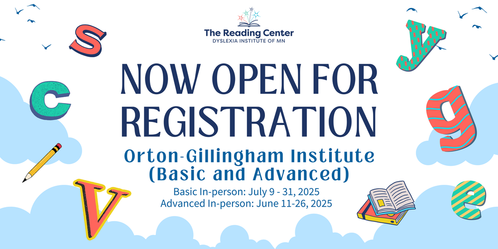 Orton-Gillingham Training — The Reading Center