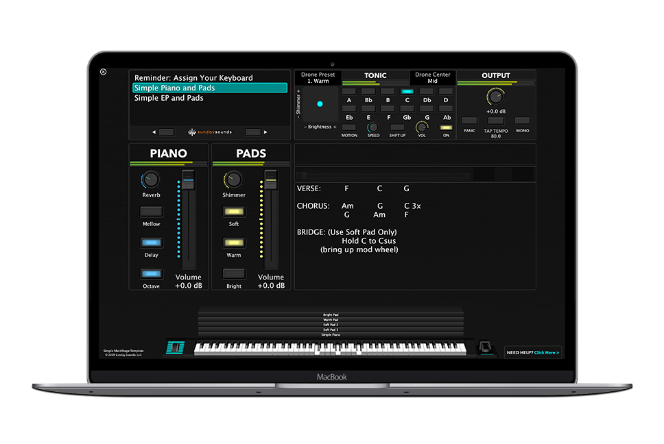 Simple MainStage Template Patch Demos – Sunday Sounds