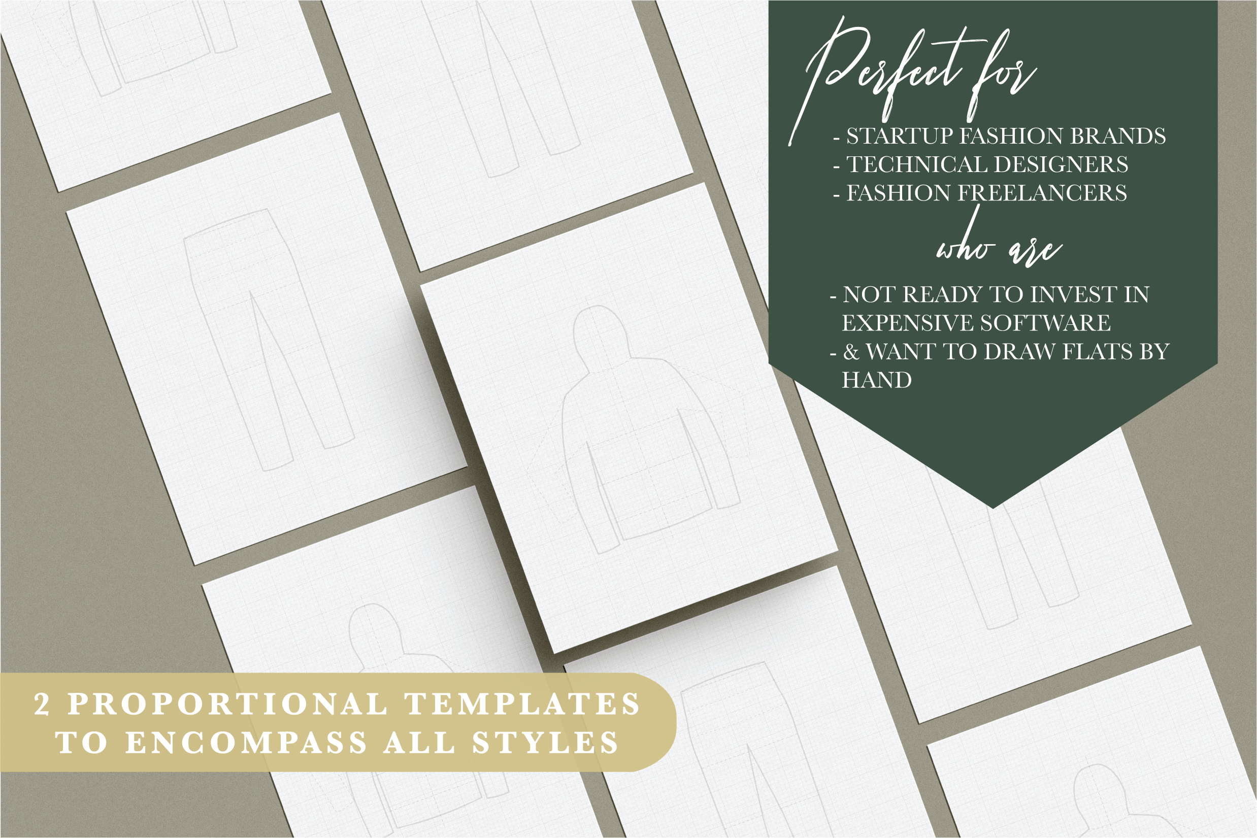Mens Technical Flat Templates — Points of Measure