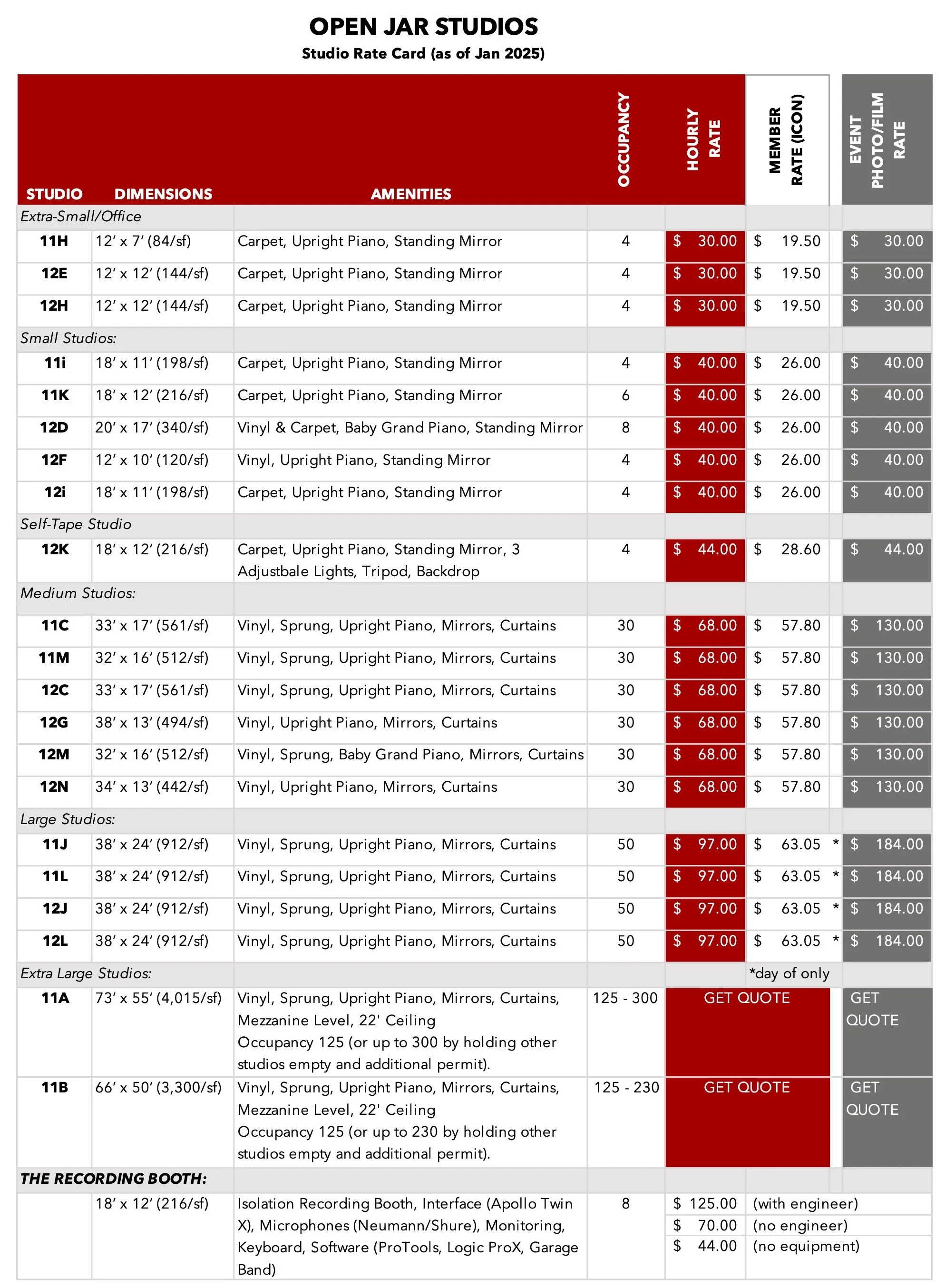 Studios — Open Jar Studios | Unmatchable Studios at Unbeatable Rates